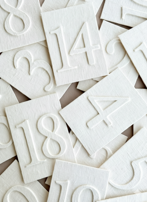 Linen Table Numbers | The Spaniel Studio
